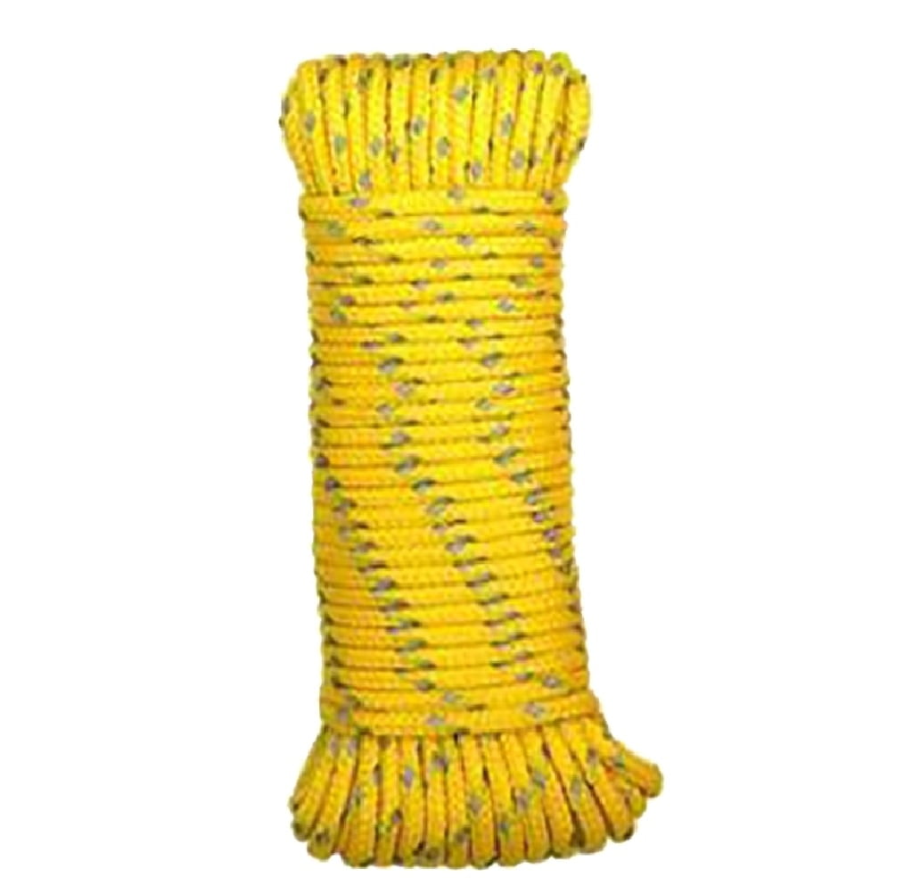 Baron 63515 Diamond Braided Rope, Polypropylene, Yellow - Walmart.com