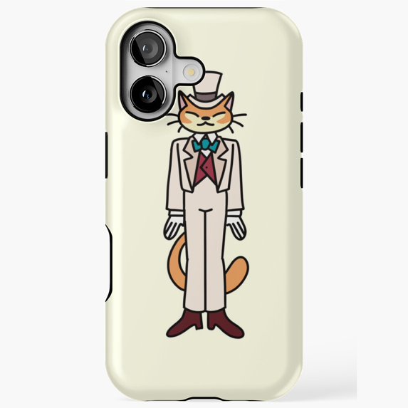 Baron Cat Regal Pet Cartoon Artwork Tough Case for iPhone 17 to 11 Pro ...