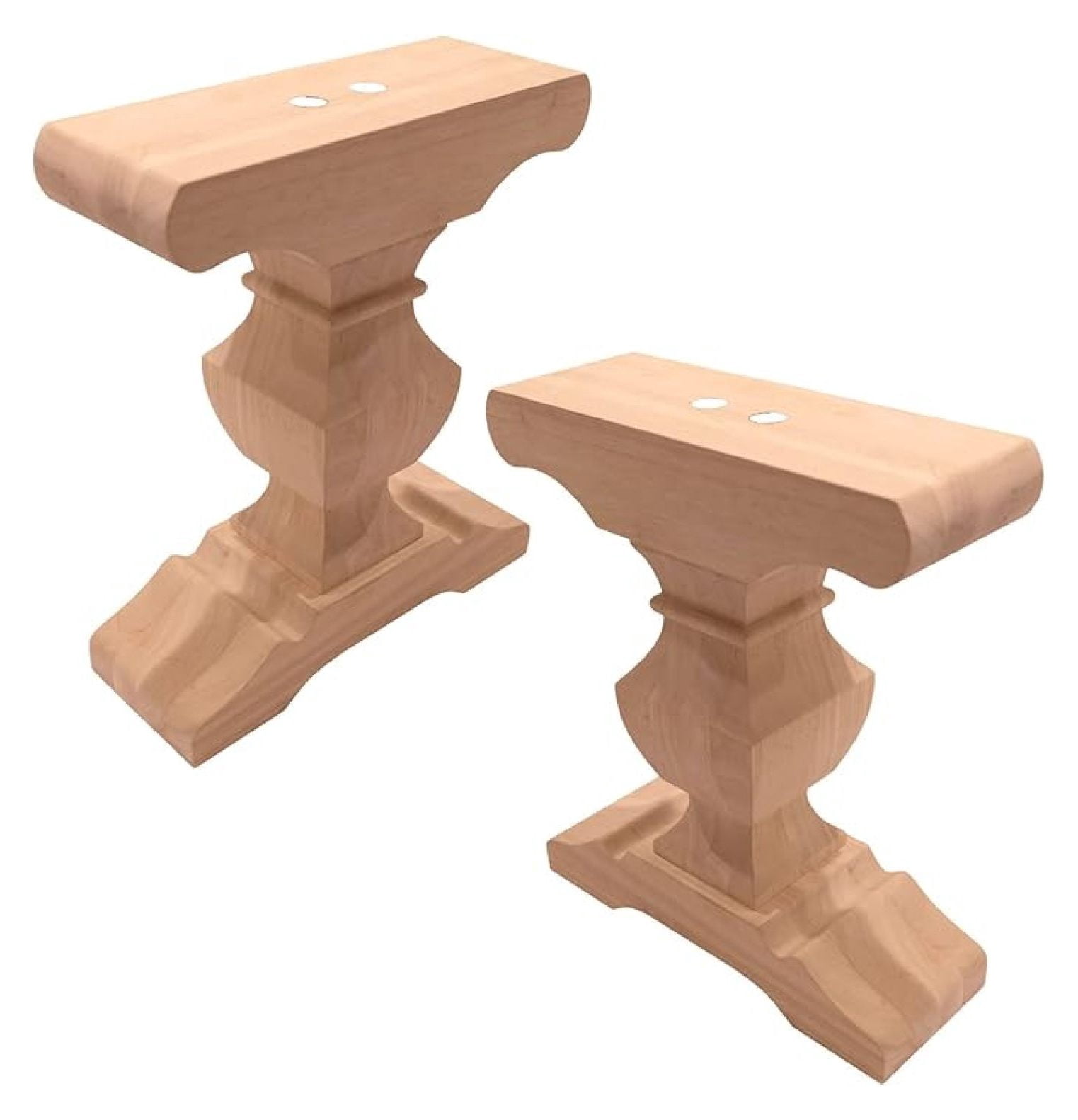 Baron Hardwood Trestle Bases (Set of 2 Bases), Furniture Pedestals for ...