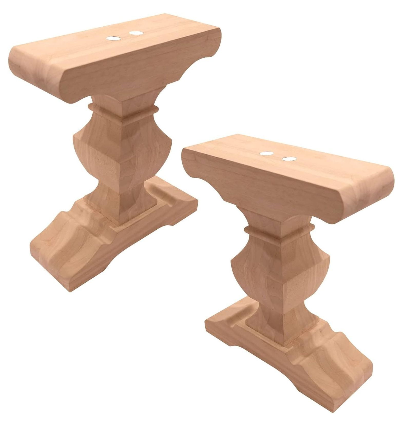 Baron Hardwood Trestle Bench Bases (Set of 2 Bases), Furniture ...