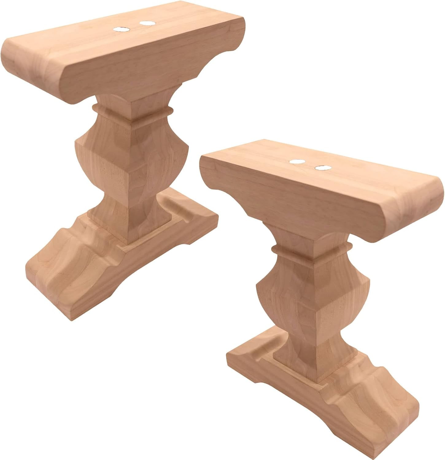 Baron Hardwood Trestle Bench Bases (Set of 2 Bases), Furniture ...