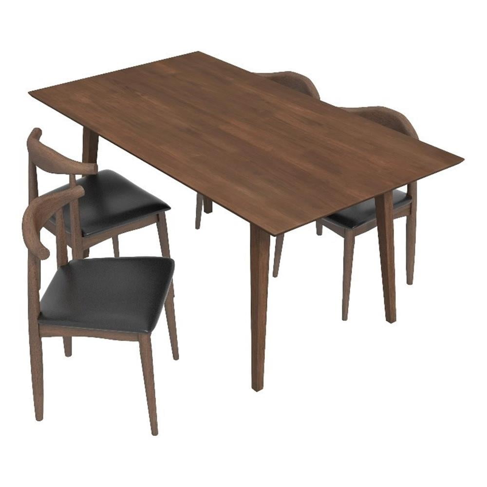 Baron Modern Solid Wood Walnut Dining Room & Kitchen Table and Chair ...