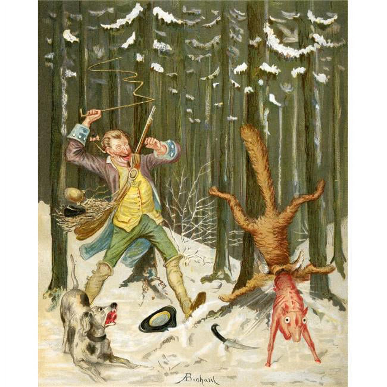 Baron Munchausen Flogs A Fox Out of His Skin Illustration by Alphonse ...