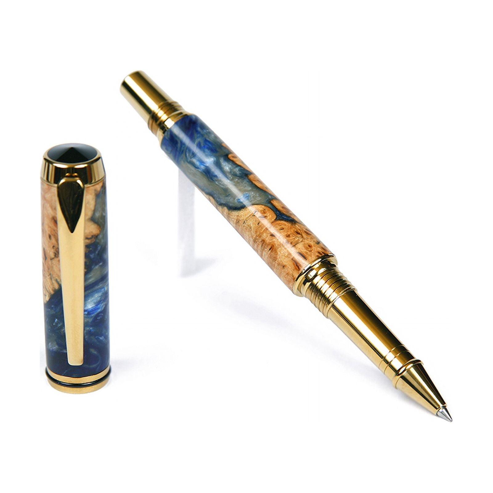 Baron Rollerball Pen - Blue and Silver Burl End Cap - Walmart.com