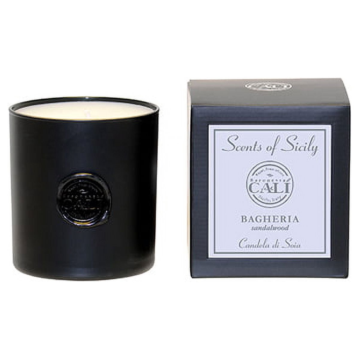 Baronessa Cali Scents of Sicily Bagheria (Sandalwood) Black Candle 9oz ...