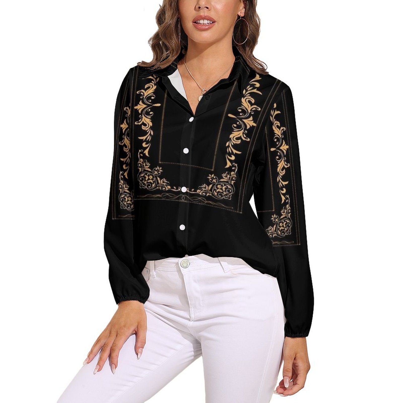 Barong Tagalog Print- Filipino Long Sleeve Blouse Woman Streetwear ...