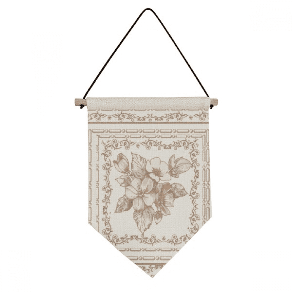 Baroque Art Flower Frame Modern Pattern Canvas Flag Hanging Wall Art ...