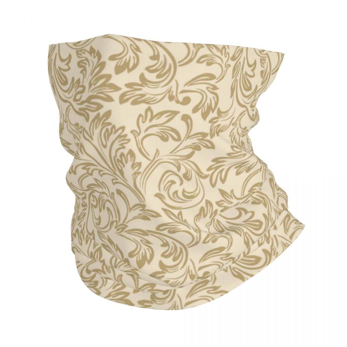 Baroque Bandana Neck Cover Printed Gold Leaves Balaclavas Wrap Scarf ...