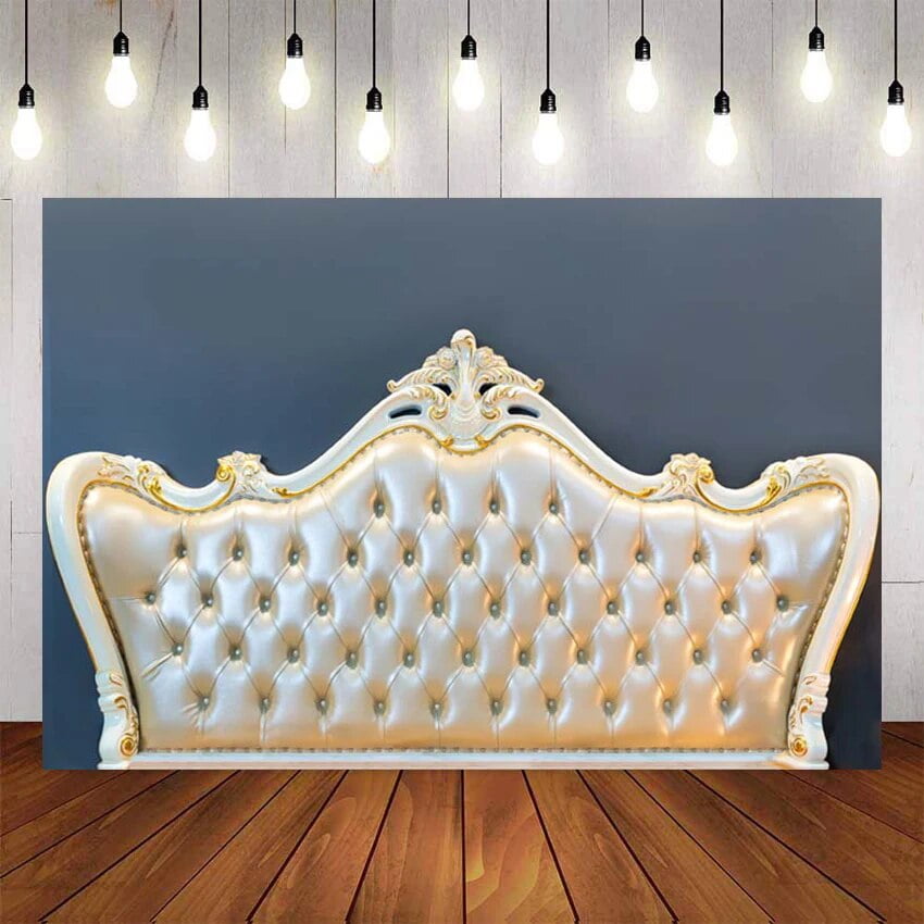 Baroque Bed Headboard Tufted Bed Photography Backdrops Thin Vinyl ...