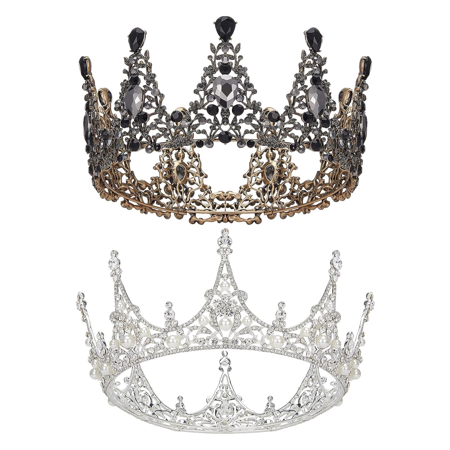 Baroque Black Crown, Princess Crown,Silver - Walmart.com
