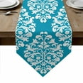Baroque Blue Table Runner Linen Burlap Table Runner 120 Inches Long ...
