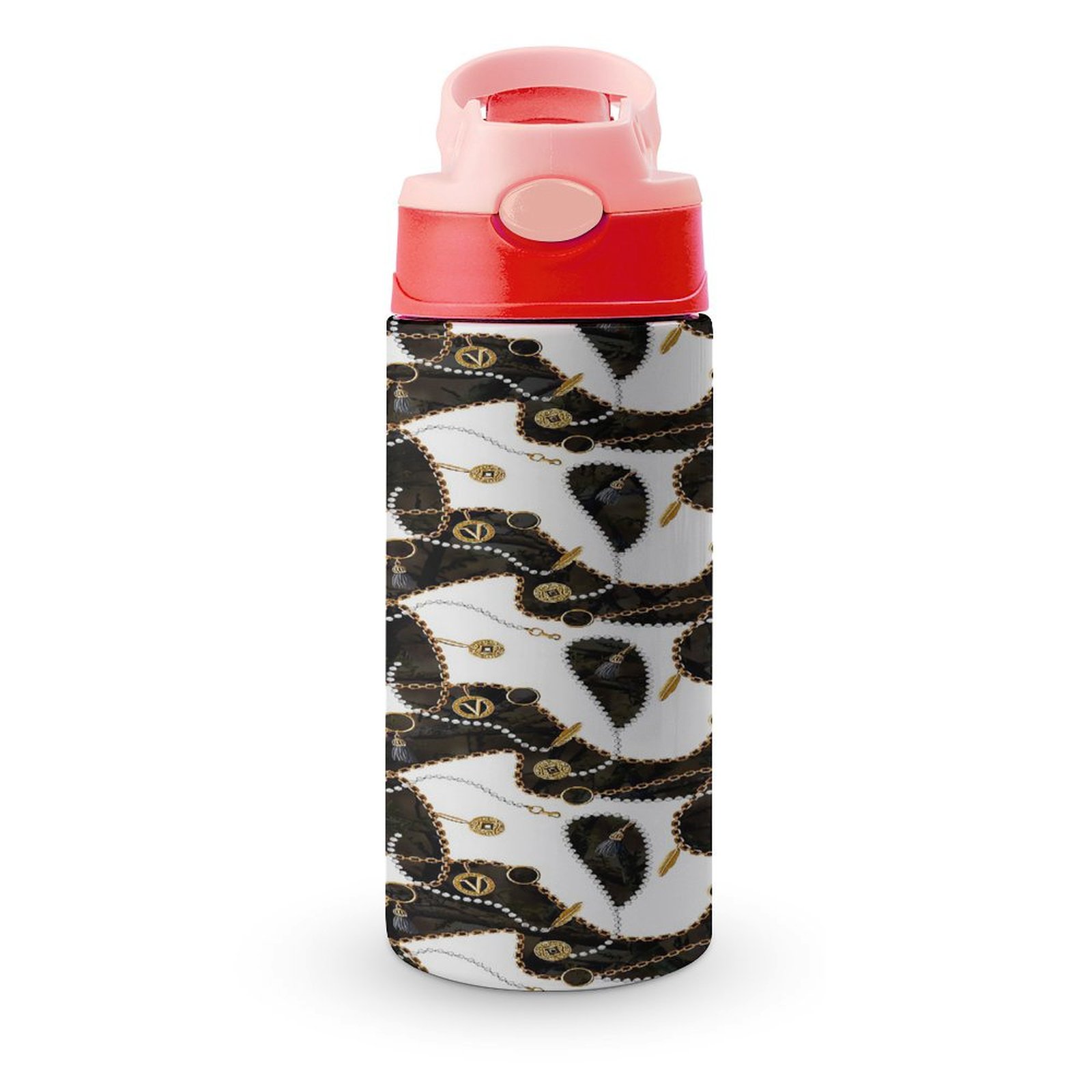 Baroque Chain Water Bottle with Straw And Lid Stainless Steel Insulated ...