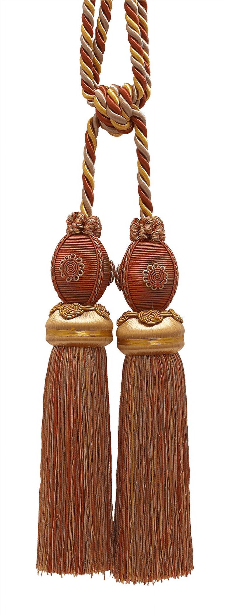 Baroque Collection Decorative Double Curtain & Draperys with Rosettes ...