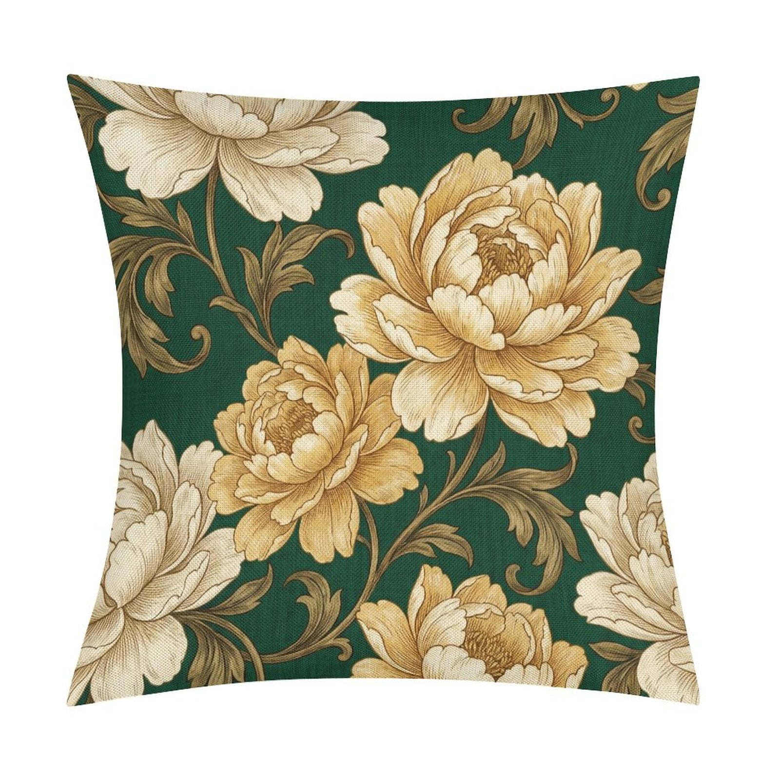 Baroque Cream Peony Garden with Ornate Golden ScrollsSoft & Durable 2 ...