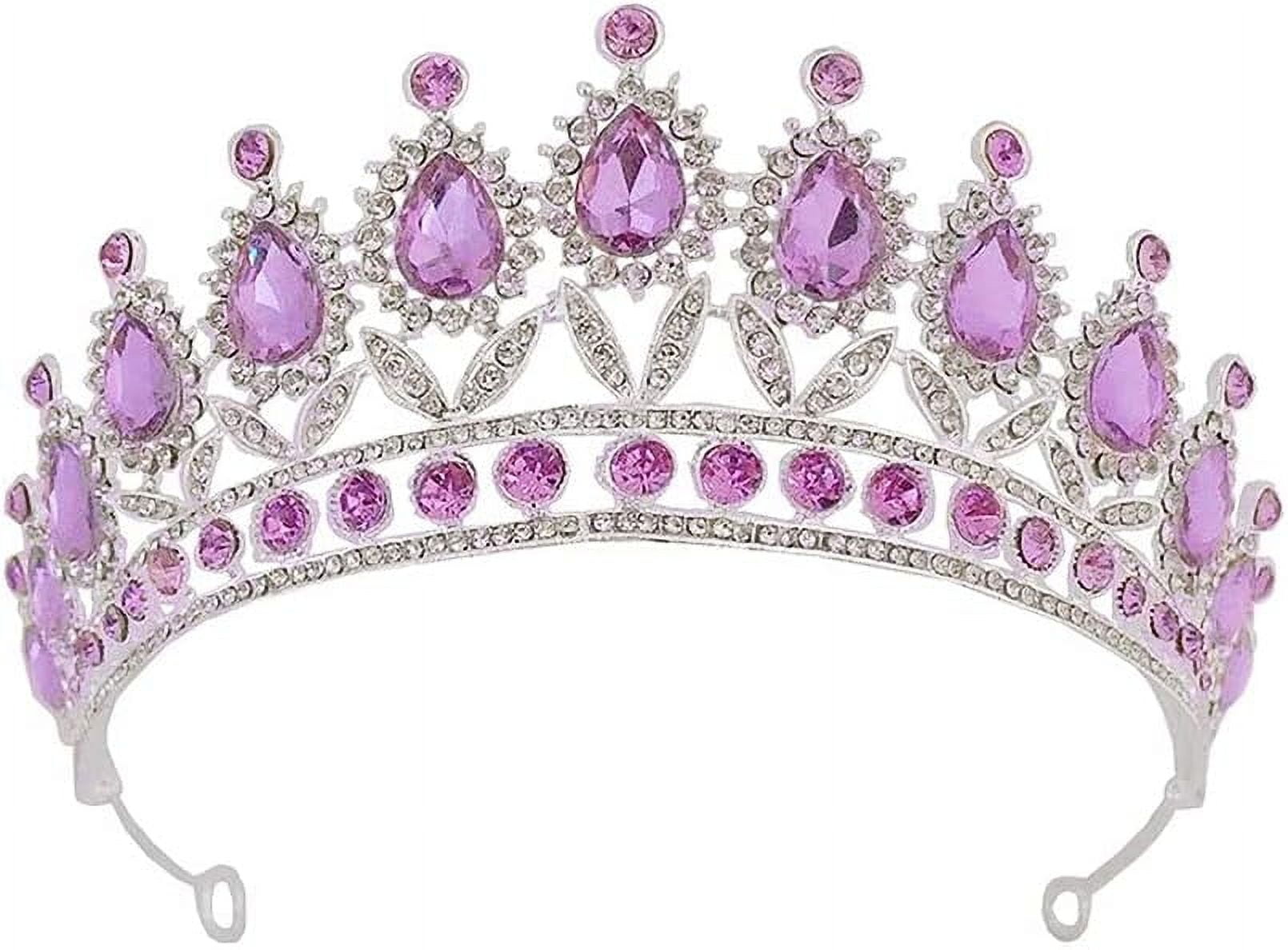 Baroque Crowns Purple Violet Tiara Rhinestone Wedding Crowns Gothic ...