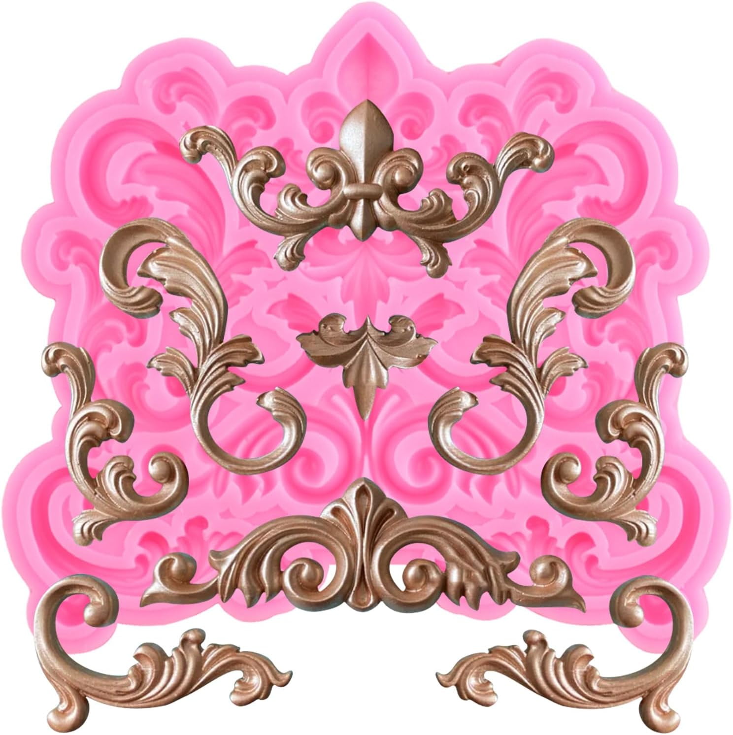 Baroque Curlicues Scroll Lace Fondant Silicone Molds Scroll Relief ...