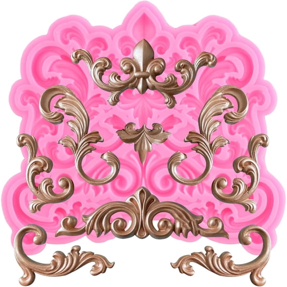 Baroque Curlicues Scroll Lace Fondant Silicone Molds Scroll Relief ...