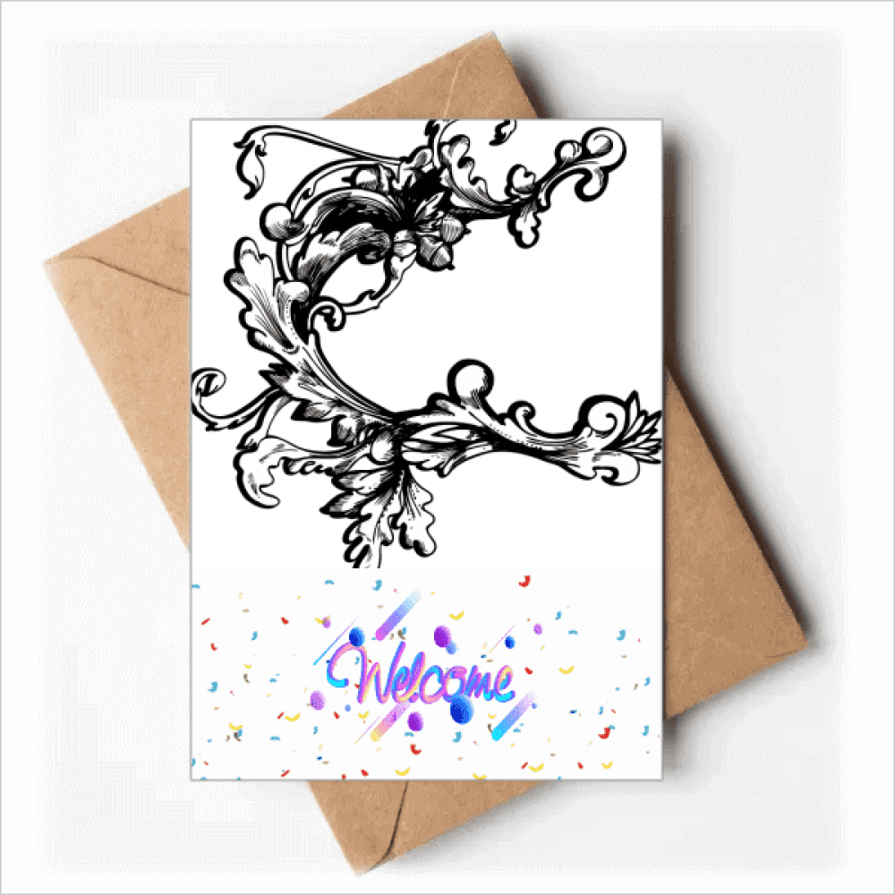 Baroque Decoration Flower Modern Pattern Welcome Back Greeting Cards ...