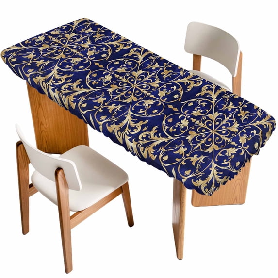 Baroque Floral Fitted Rectangle Tablecloth 32" x 96" Abstract Floral ...