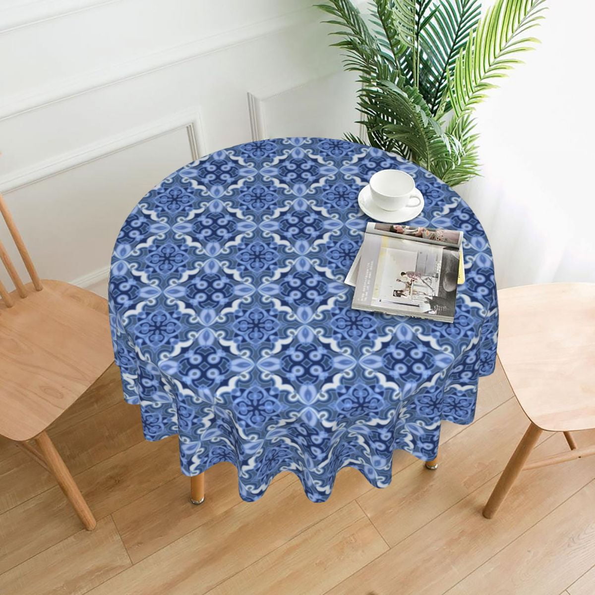 Baroque Floral Print Tablecloth Vintage Bohemia Protection Round Table ...