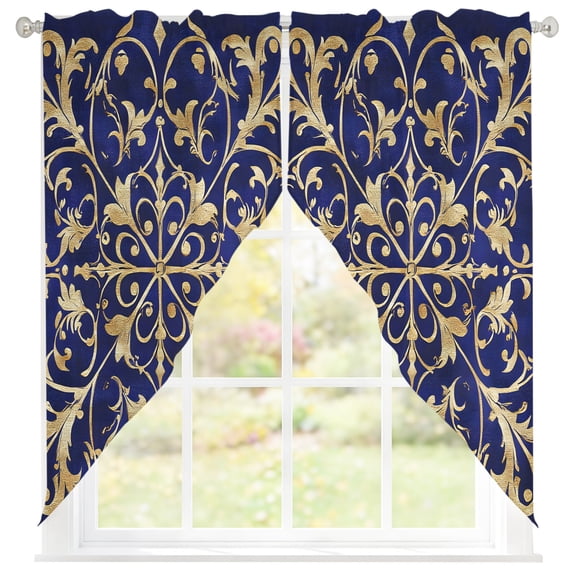 Baroque Floral Sheer Curtains Swag Valances for Windows Abstract Floral ...