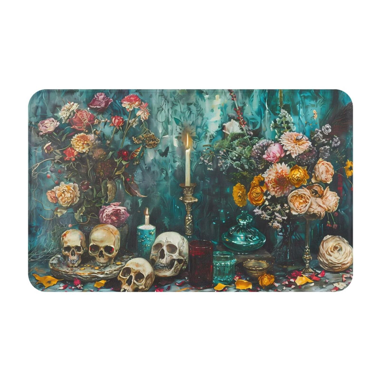 Baroque Floral Still Life Front Door Mat, Indoor Mats for Bedroom ...