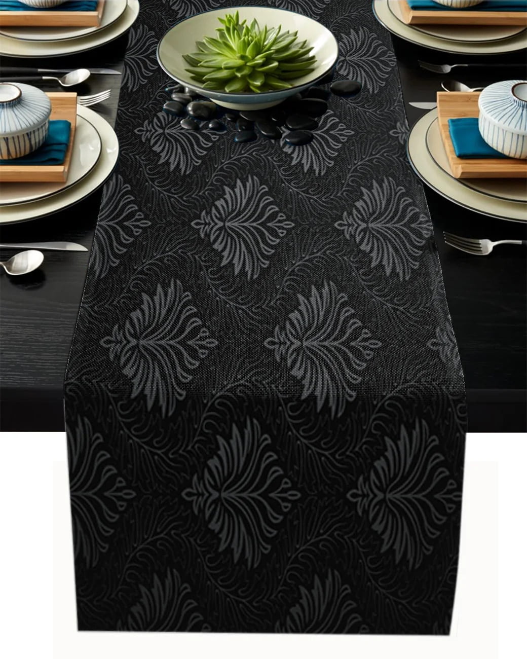 Baroque Flower Pattern Red Table Runner Kitchen Decor Tablecloth Hotel ...
