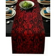 Baroque Flower Pattern Red Table Runner Kitchen r Tablecloth Placemat ...