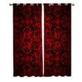 Baroque Flower Pattern Red Window Curtains Scenic Curtains for Living ...