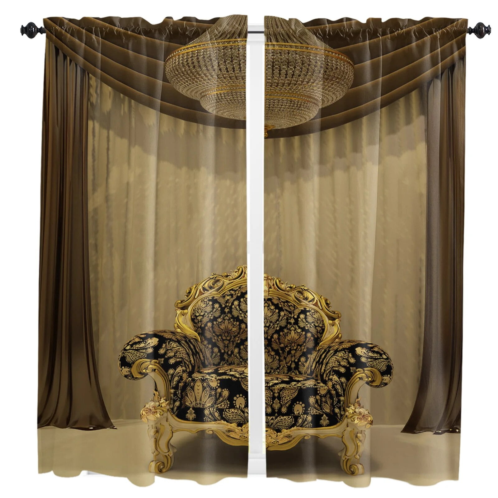 Baroque Flower Red Black Curtain For Living Room Kids Bedroom Kitchen ...