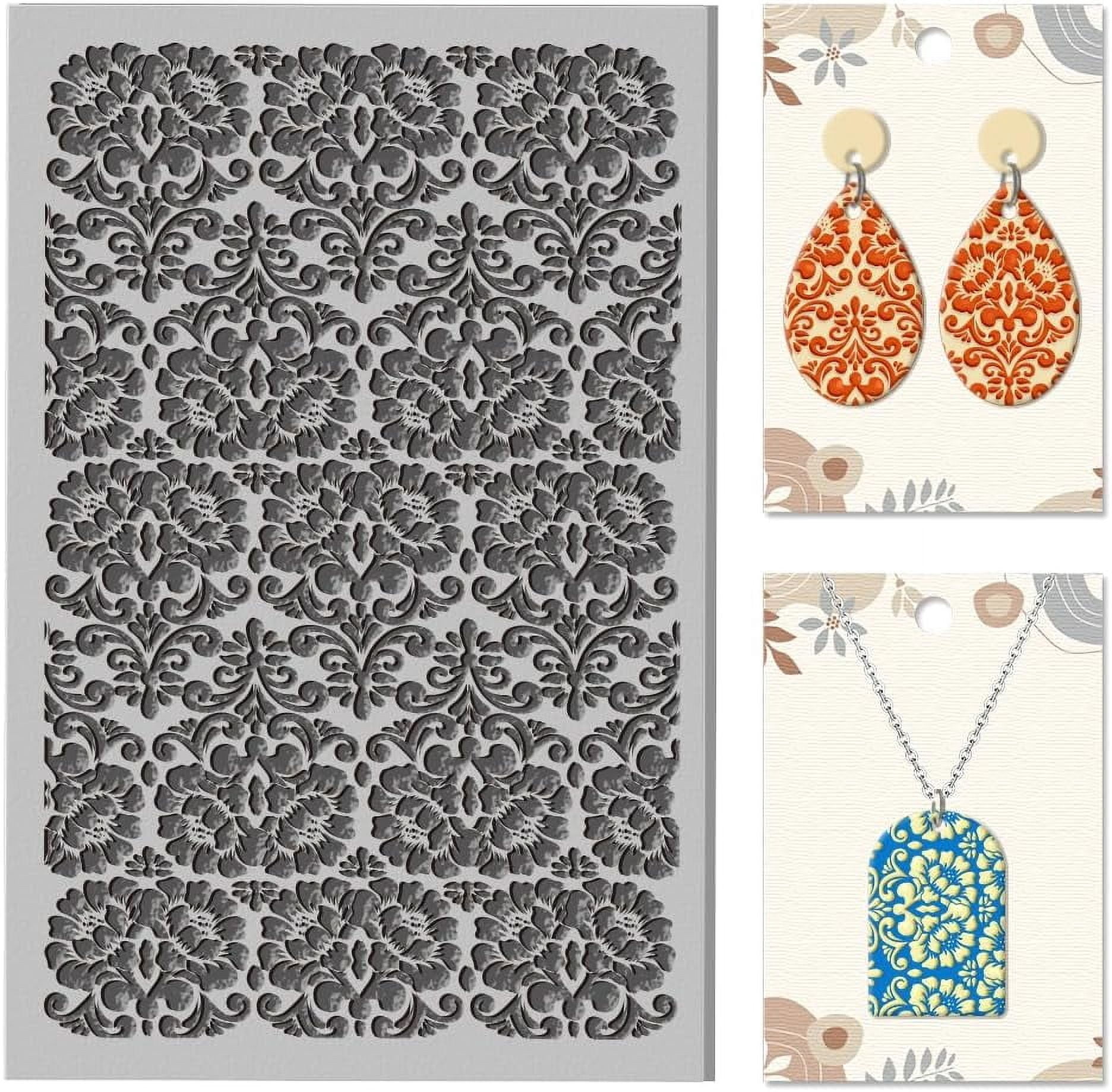 Baroque Flowers Feathers Clay Texture Mat Polymer Clay Molds DIY Clay ...