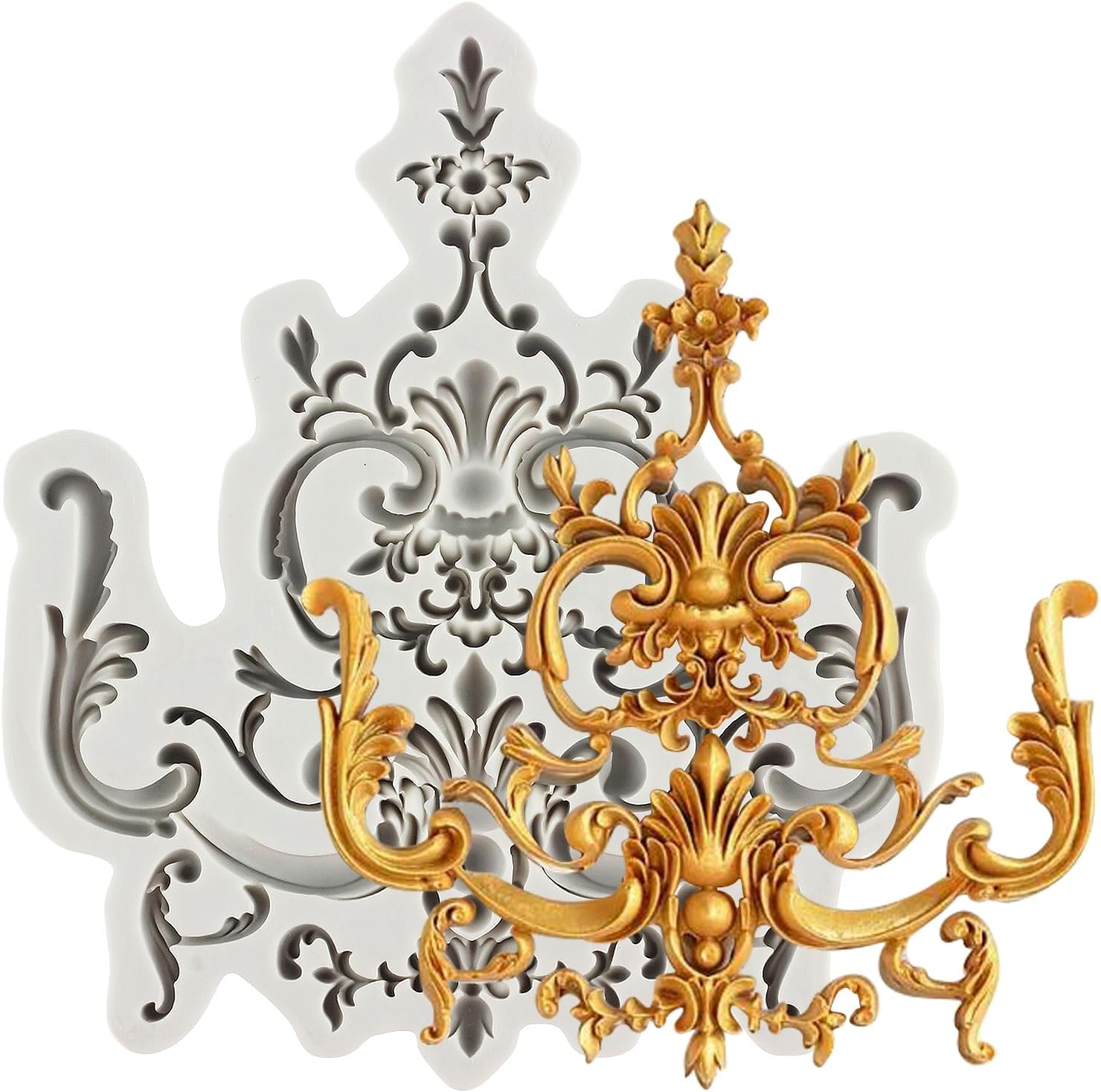 Baroque Fondant Mold Curlicues Scroll Lace Silicone Molds Filigree Mold ...