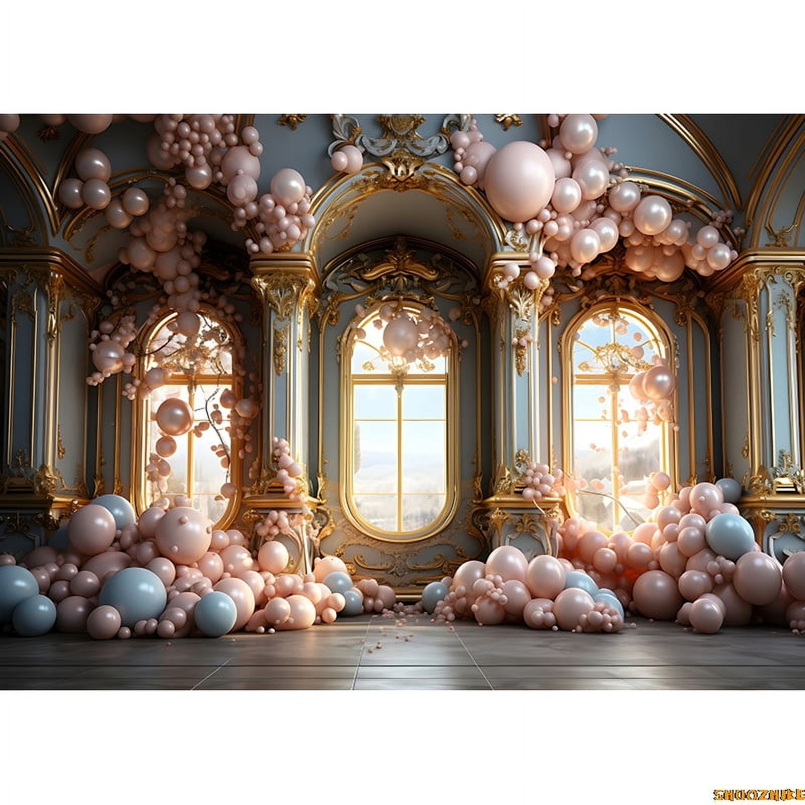 Baroque Frame Balloons Baby Shower Party Photography Backdrops Props ...
