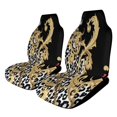 Baroque Gold Chains Leopard Print Car Seat Covers Front Seats Universal ...