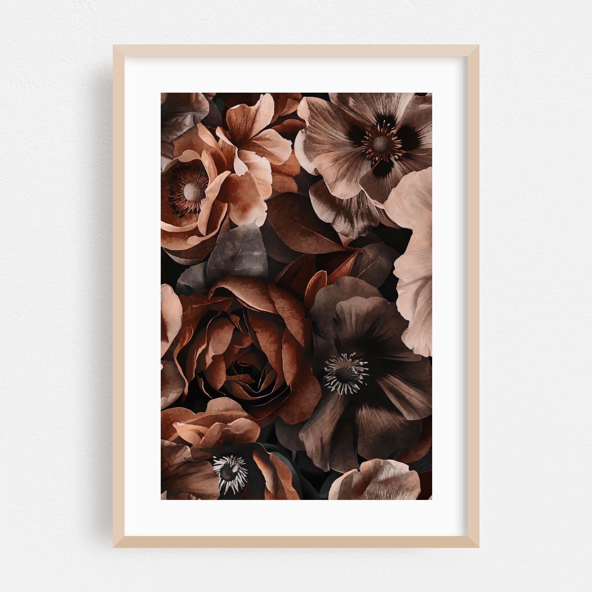 Baroque Opulent Moody Night Garden - Painting Floral Flowers Botanical ...