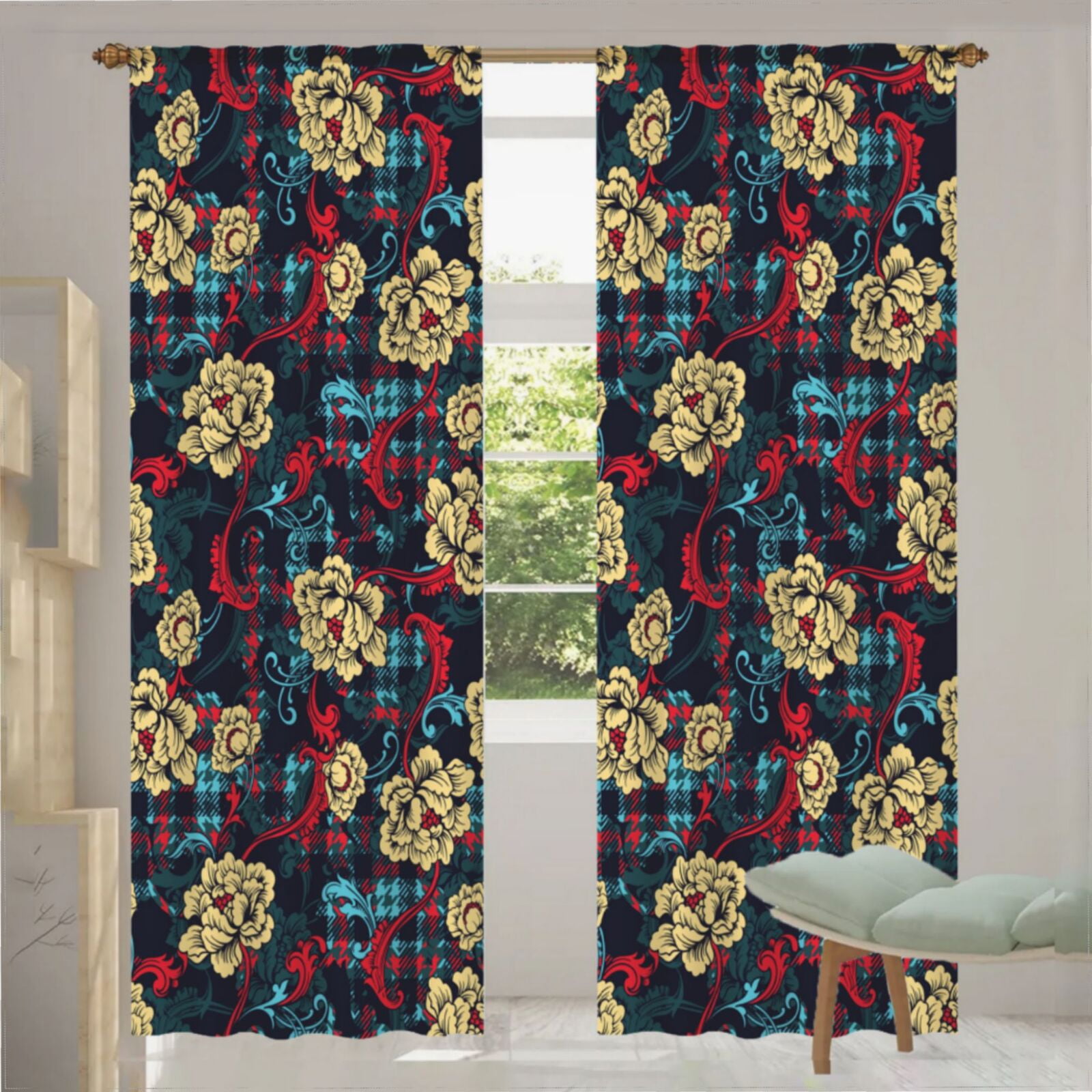 Baroque Ornament Curtains for Living Room Bedroom Decor Transparent ...