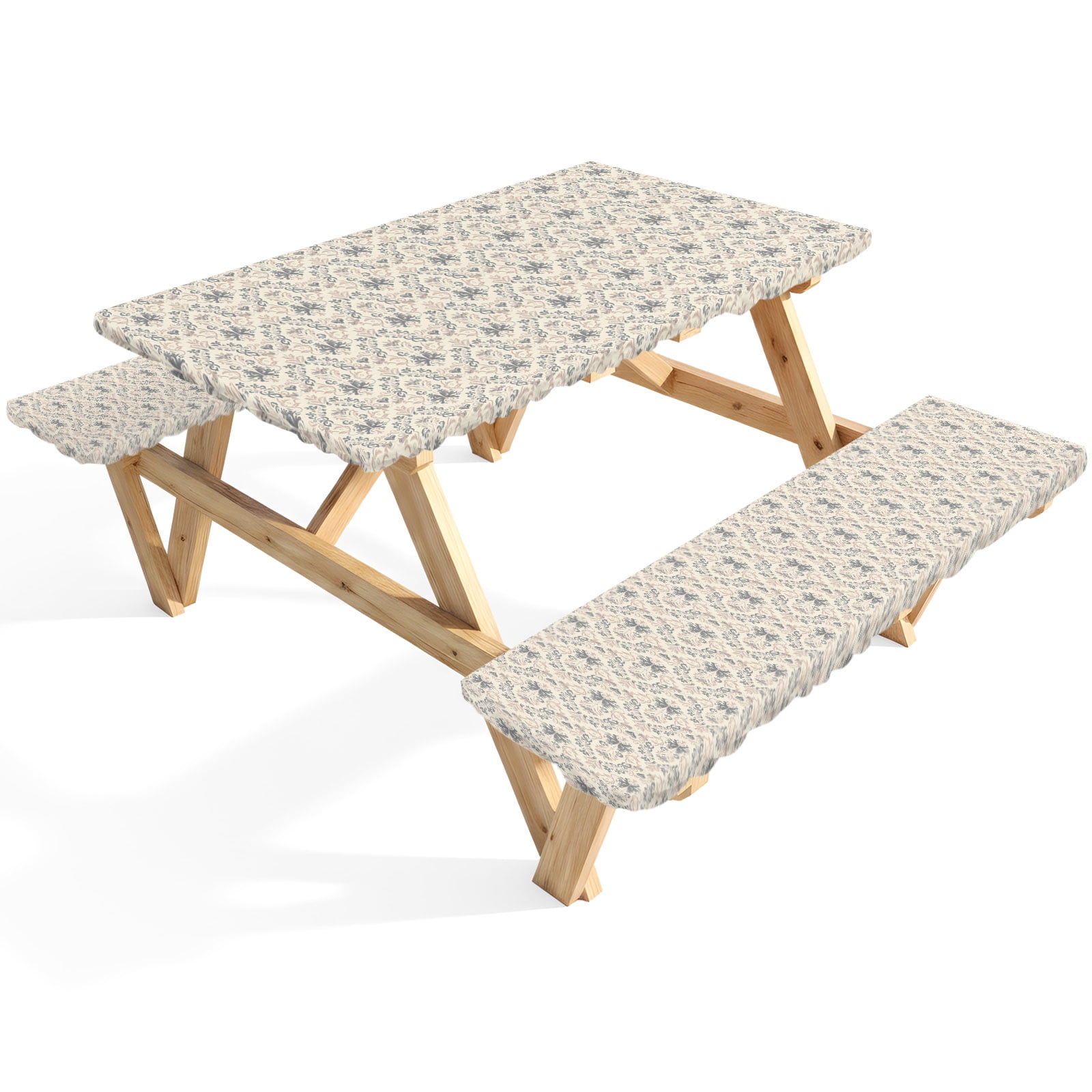 Baroque Pattern Picnic Table Cover with Bench Covers European Vintage ...