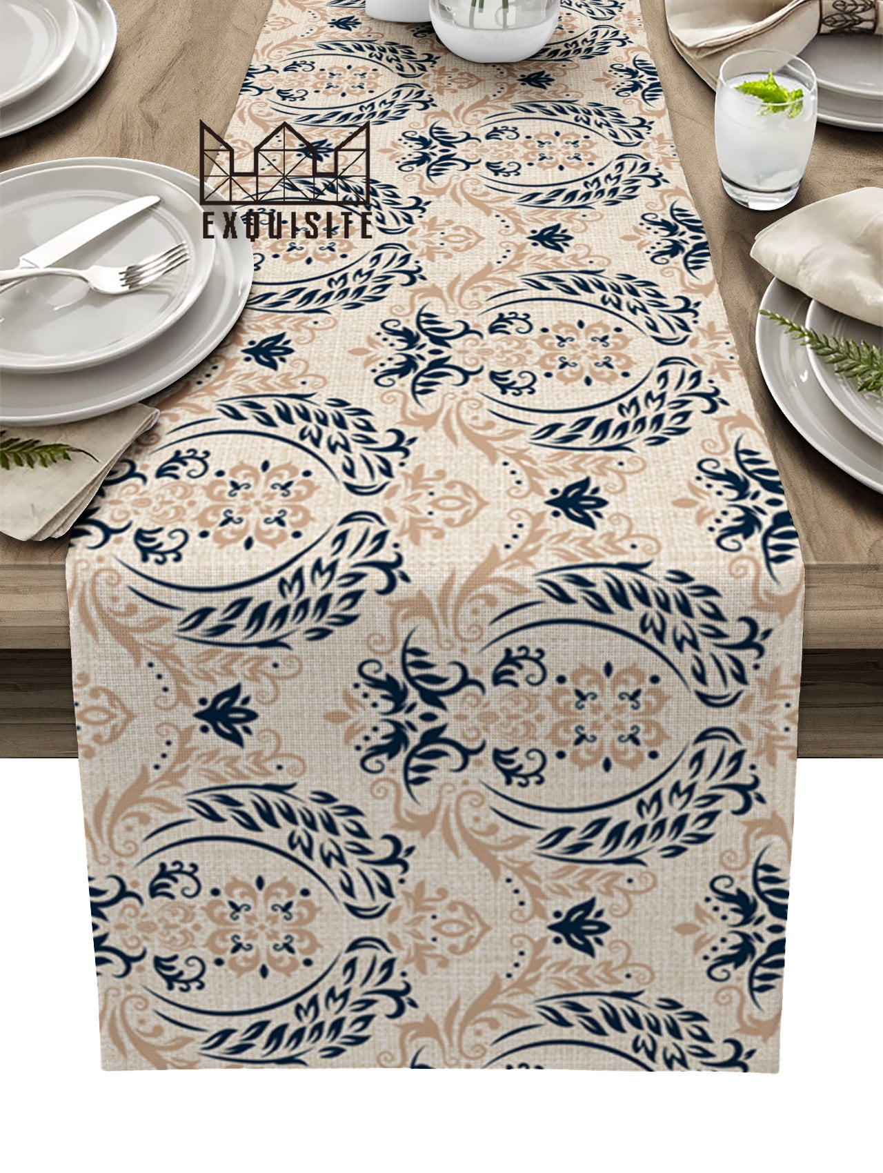 Baroque Pattern Retro European Style Wedding r Table Runners Coffee ...