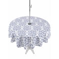 Baroque Pattern Round Outdoor Tablecloth with Umbrella Hole Light Blue ...
