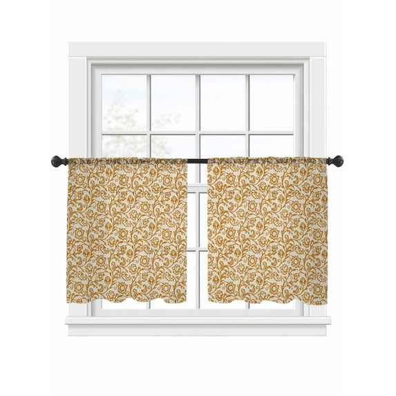 Baroque Pattern Sheer Curtains for Living Room Bedroom, Vintage ...