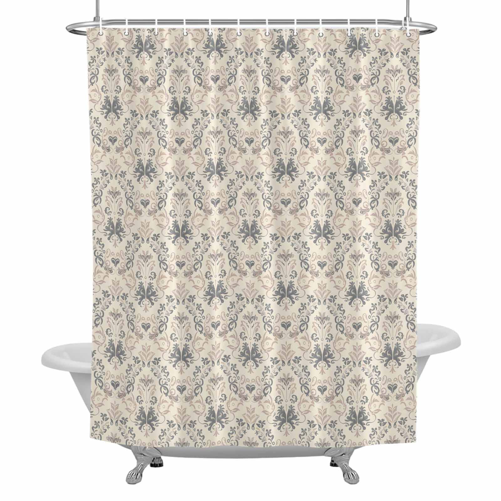 Baroque Pattern Shower Curtain for Bathroom, European Vintage Abstract ...