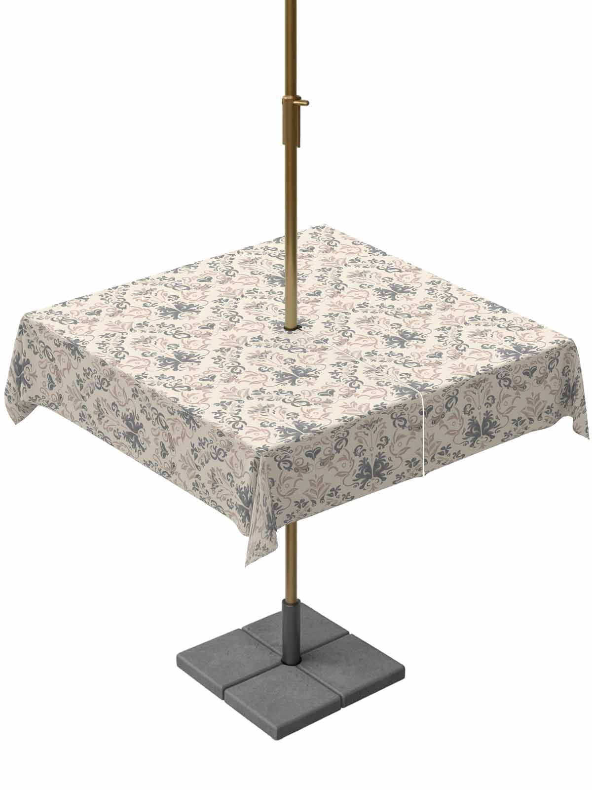 Baroque Pattern Square Outdoor Tablecloth with Umbrella Hole European ...