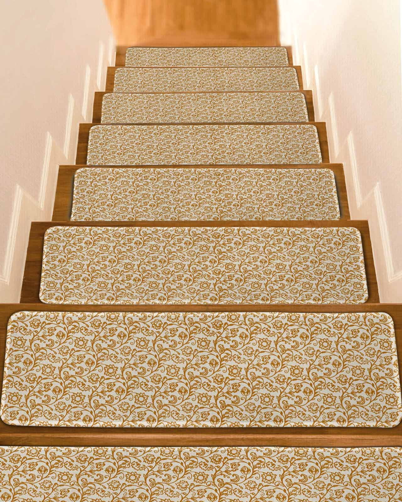 Baroque Pattern Stair Treads Non Slip for Steps Vintage Abstract ...
