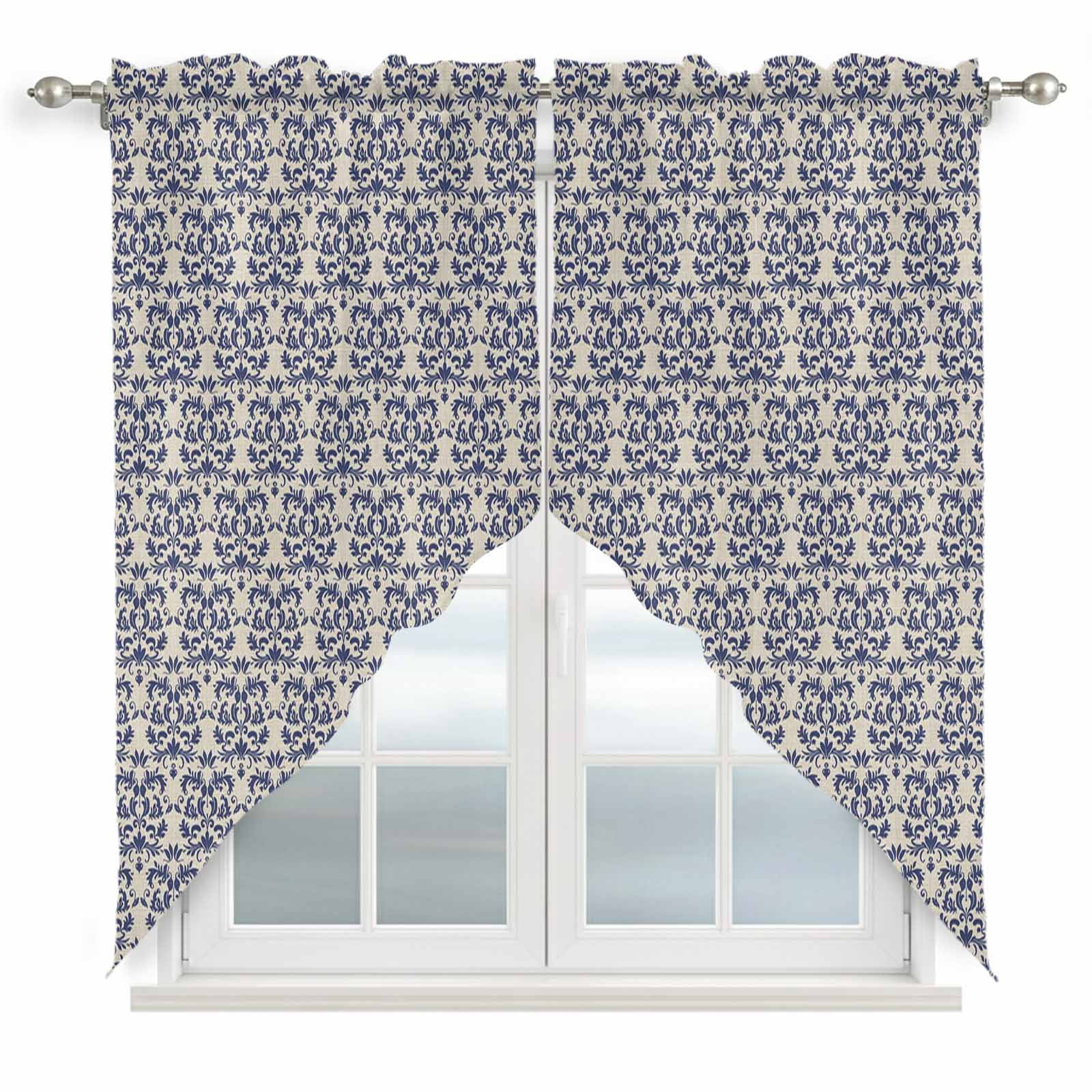 Baroque Pattern Swag Curtain Valance for Window 2 Panels Vintage ...