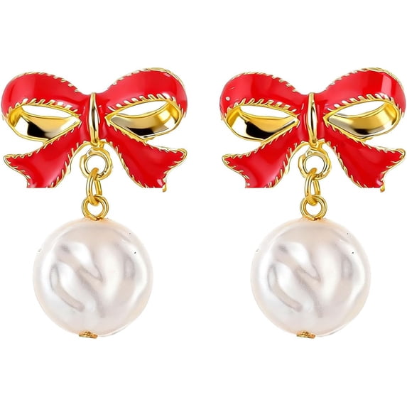 Baroque Pearl Stud Earrings For Women 14k Gold Plated Irregular pearl ...