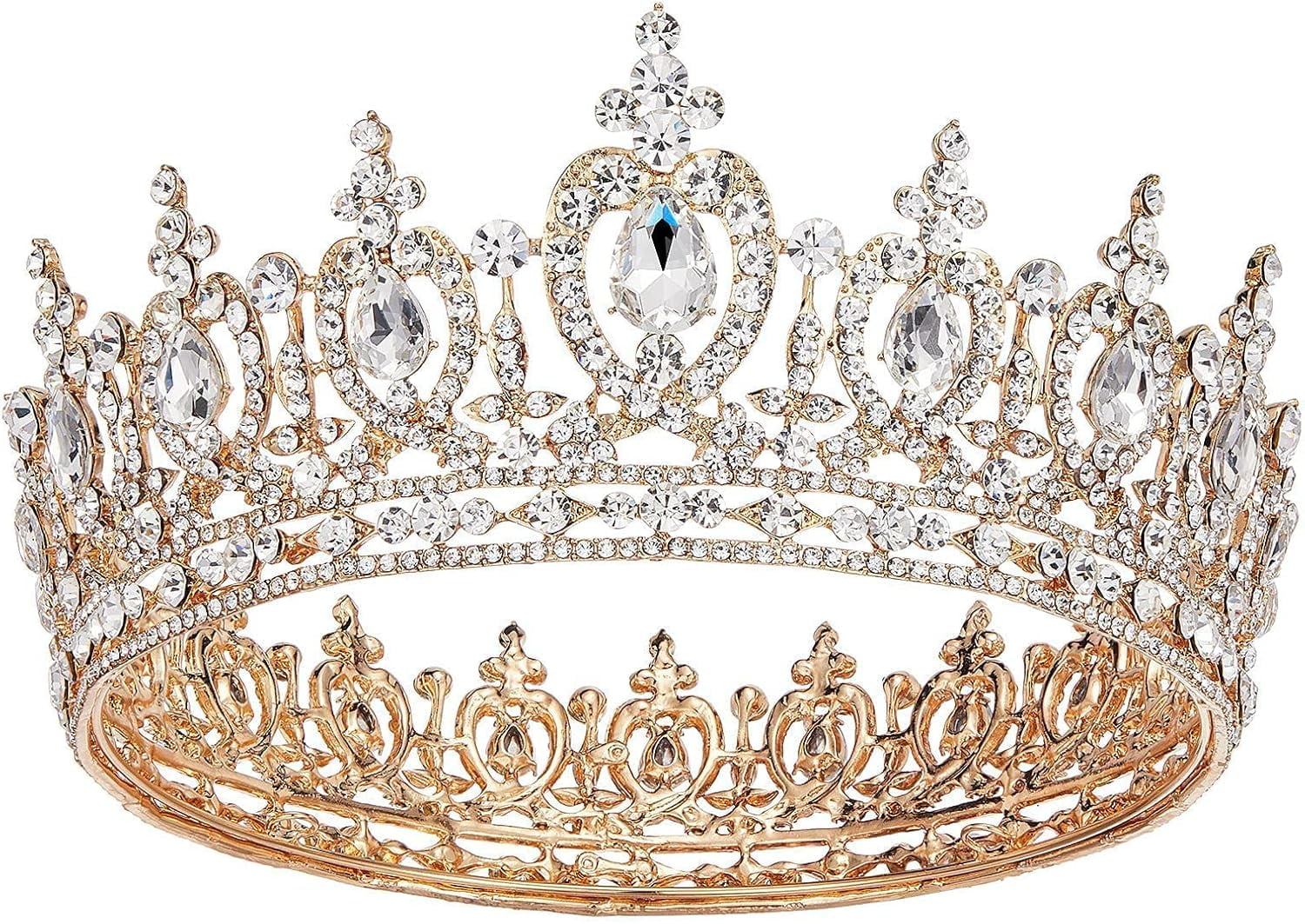 Baroque Queen Crown for Women, Wedding Tiara for Bride, Crystal ...