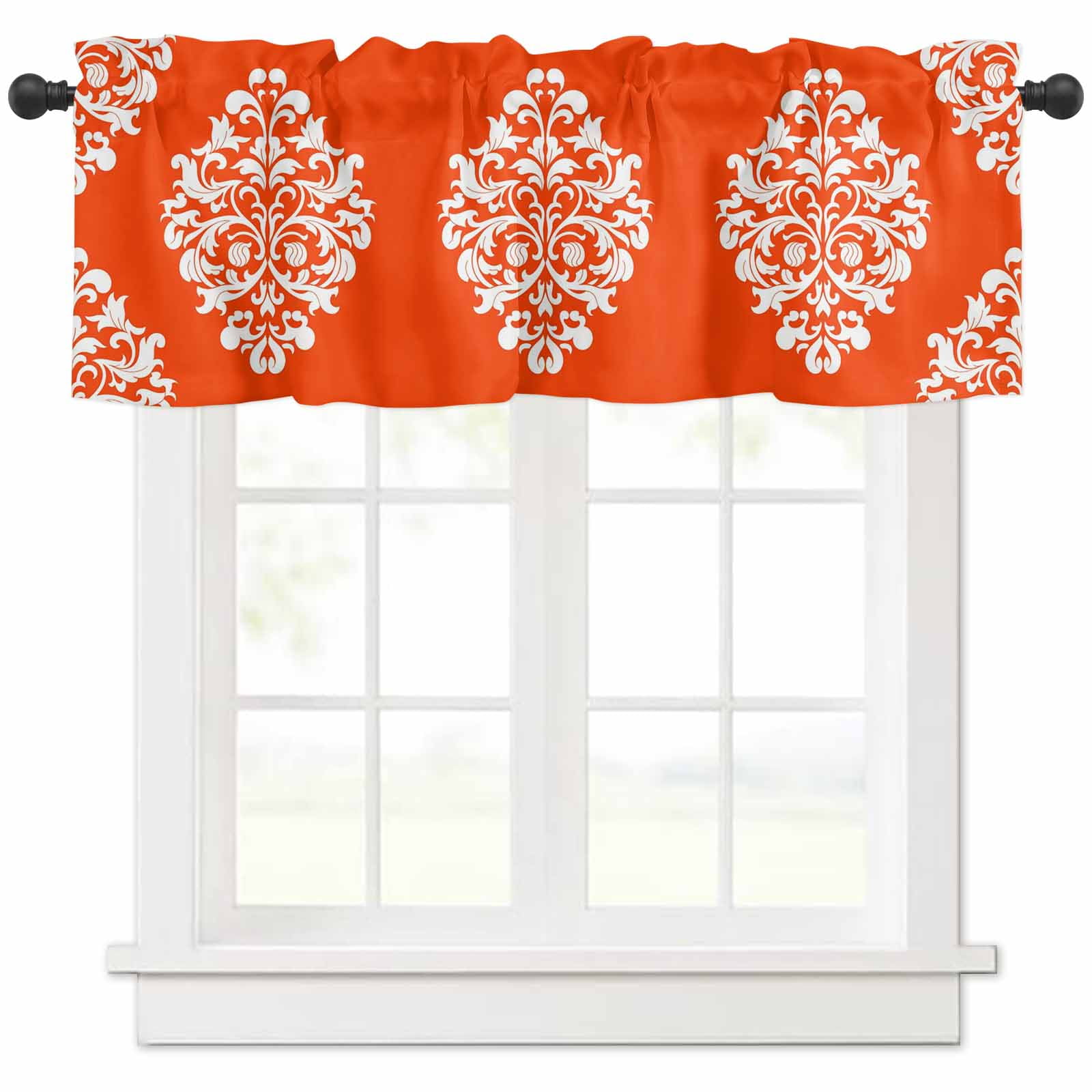 Baroque Red Valances for Windows Farmhouse Kitchen Curtains Valances ...