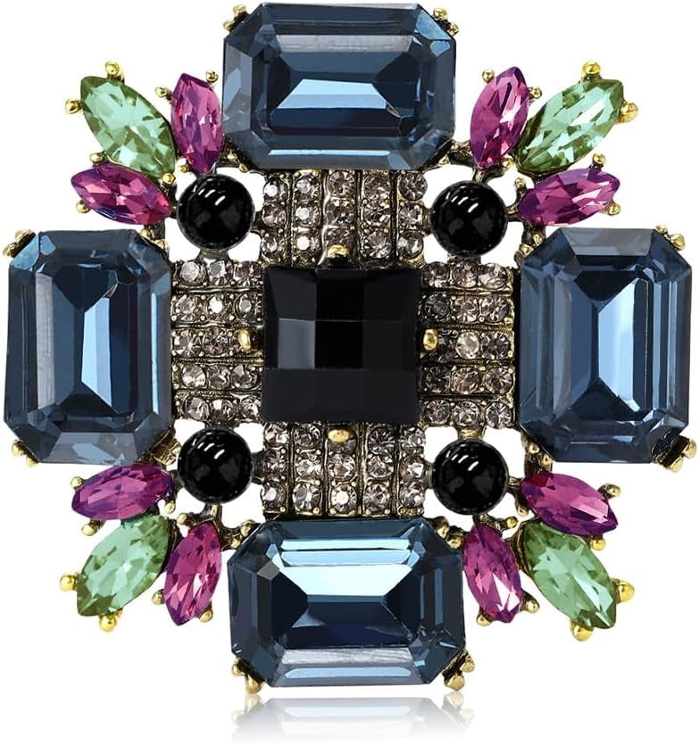 Baroque Rhinestone Brooch Pin for Women Men Vintage Crystal Round Ball ...