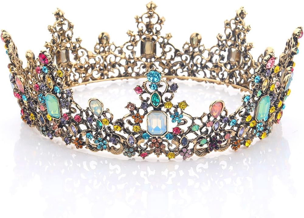 Baroque Rhinestone Crowns and Tiaras Gold Bridal Queen Crown Crystal ...