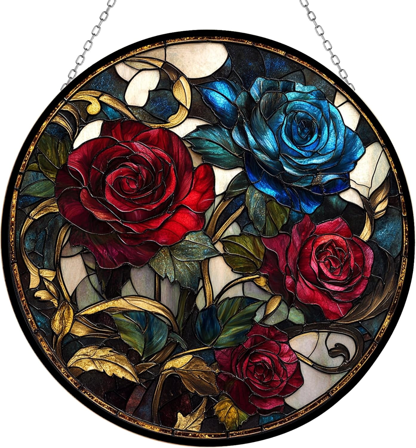 Baroque Rose Opulence Stained Glass Suncatcher Window Hangings ...
